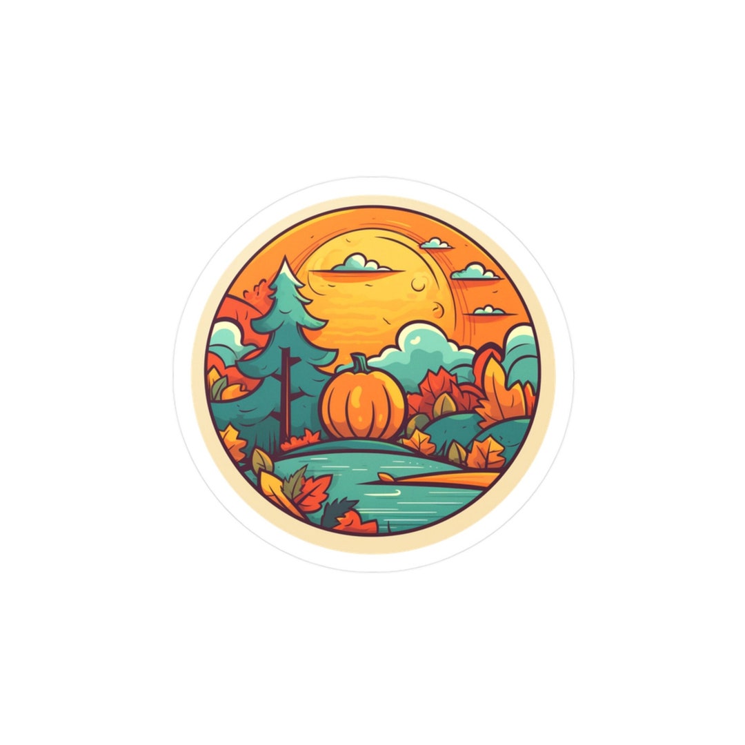 Fall Sticker Autumn Sticker Fall Clipart October Pumpkin Sticker Laptop ...