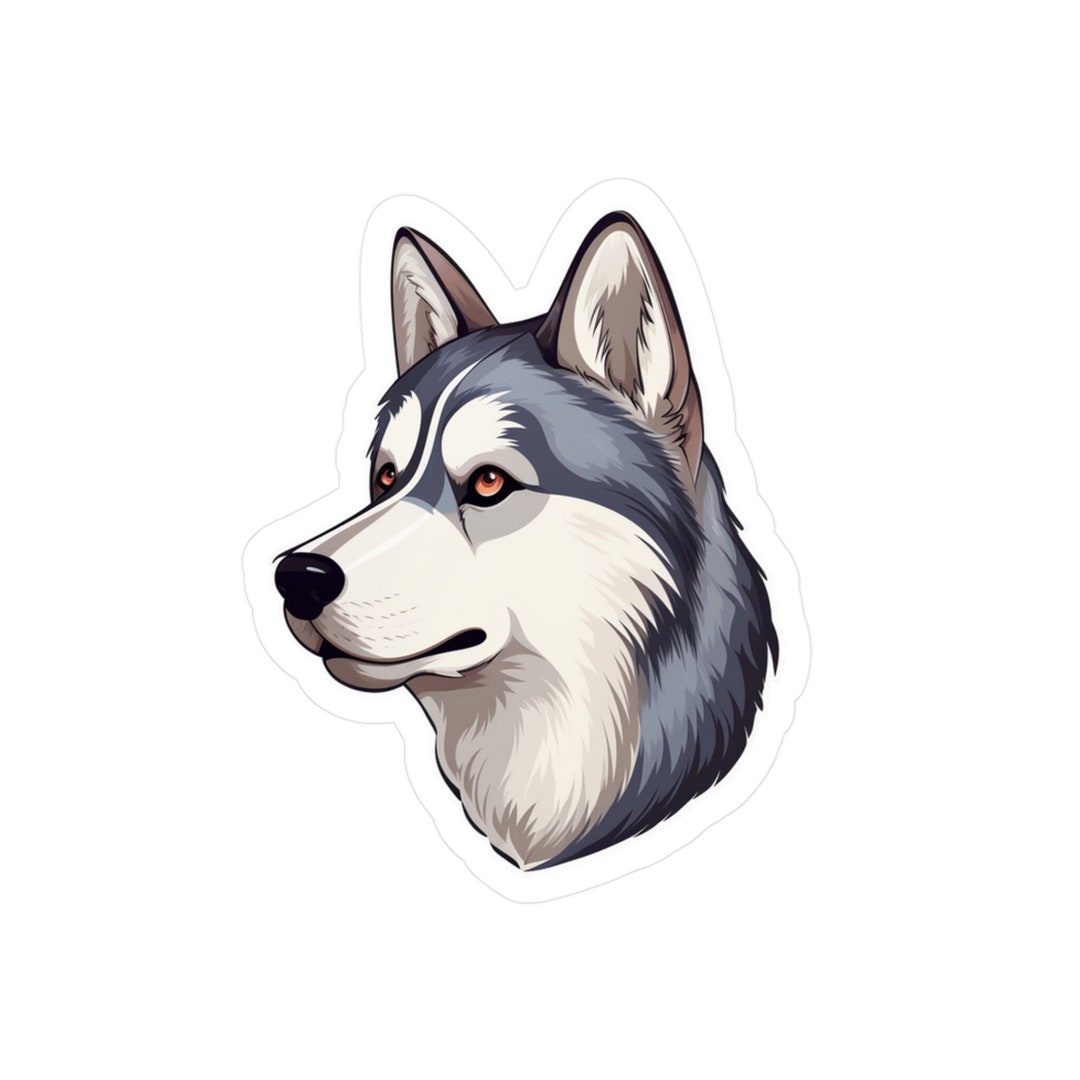 Husky Sticker Husky Clipart Animal Clipart Cute Animal Stickers Laptop ...