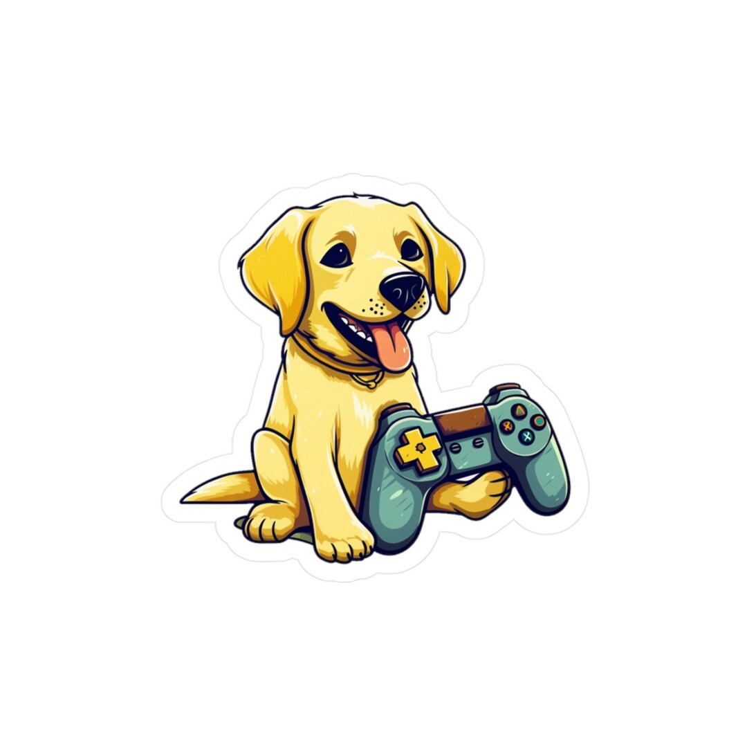 Yellow Lab Sticker Puppy Clipart Videogame Sticker Cute Animal Stickers ...
