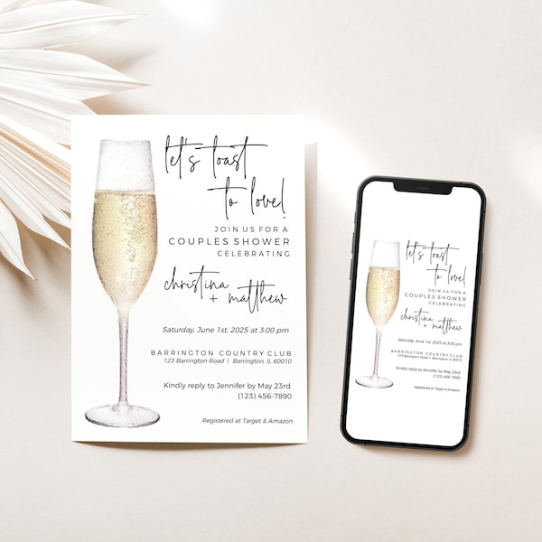 Champagne Invitation - Etsy