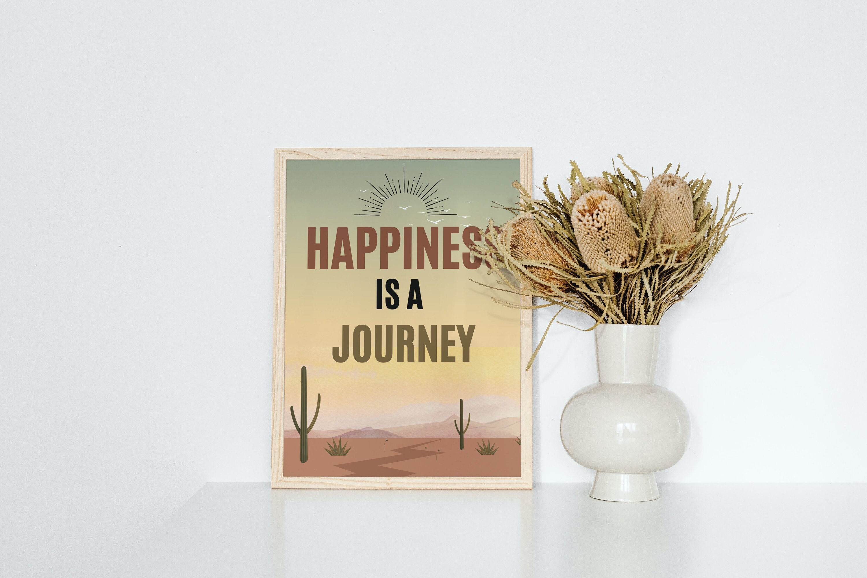Happiness is A Journey Poster Digital Download Inspiration Art Artwork ...