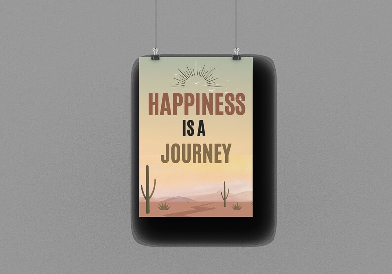 Happiness is A Journey Poster Digital Download Inspiration Art Artwork ...