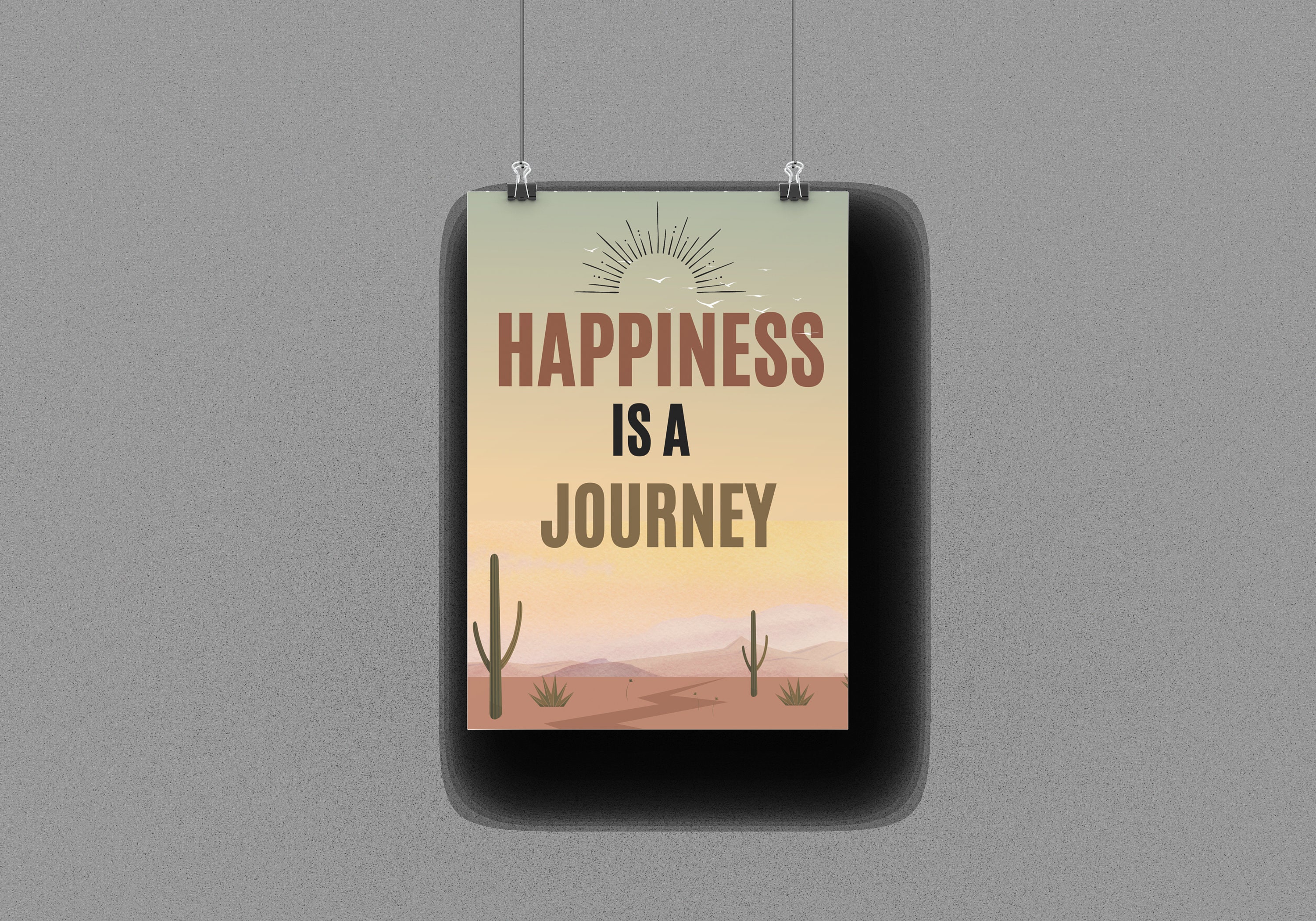 Happiness is A Journey Poster Digital Download Inspiration Art Artwork ...