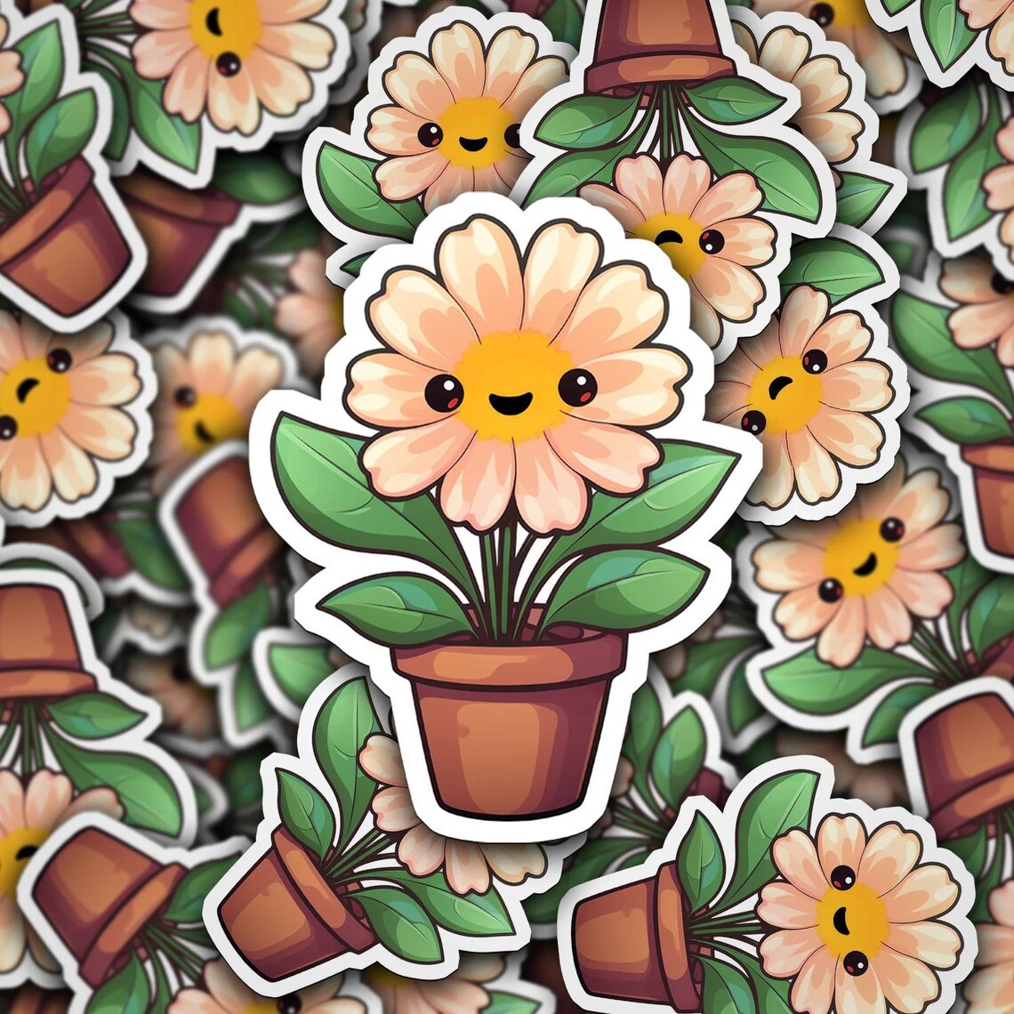 Charming Flower Vinyl Sticker - Blossom Your World With Delight - Etsy