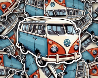 VW Bus Sticker Volkswagen Bus Sticker Waterproof Sticker - Etsy