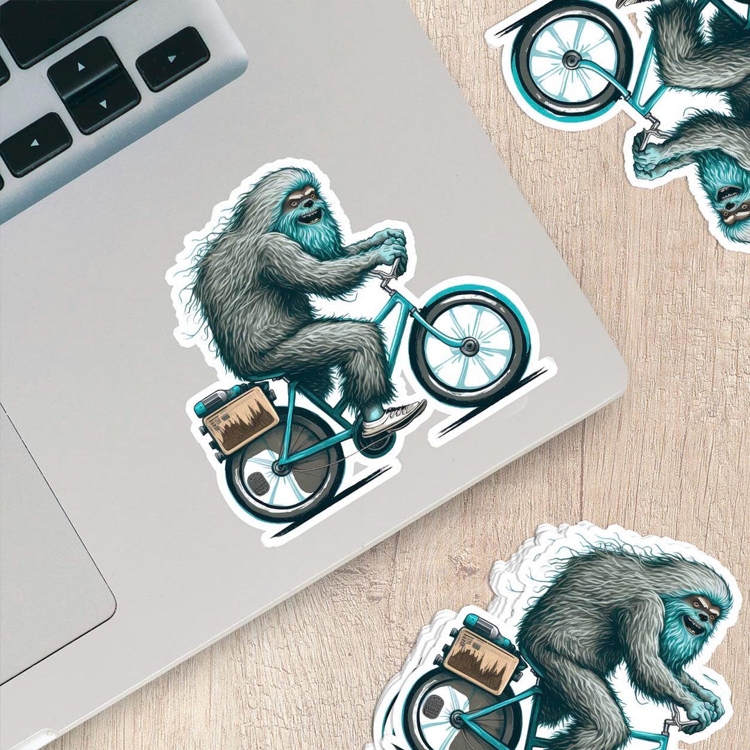 Yeti Riding a Bicycle - Etsy