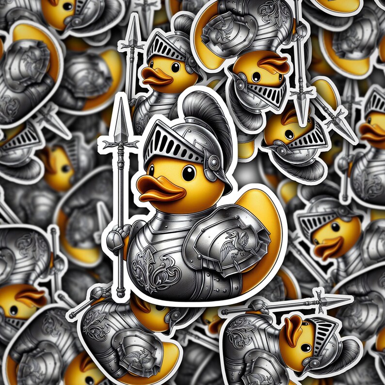 Medieval Soldier Rubber Duck Vinyl Sticker - Etsy
