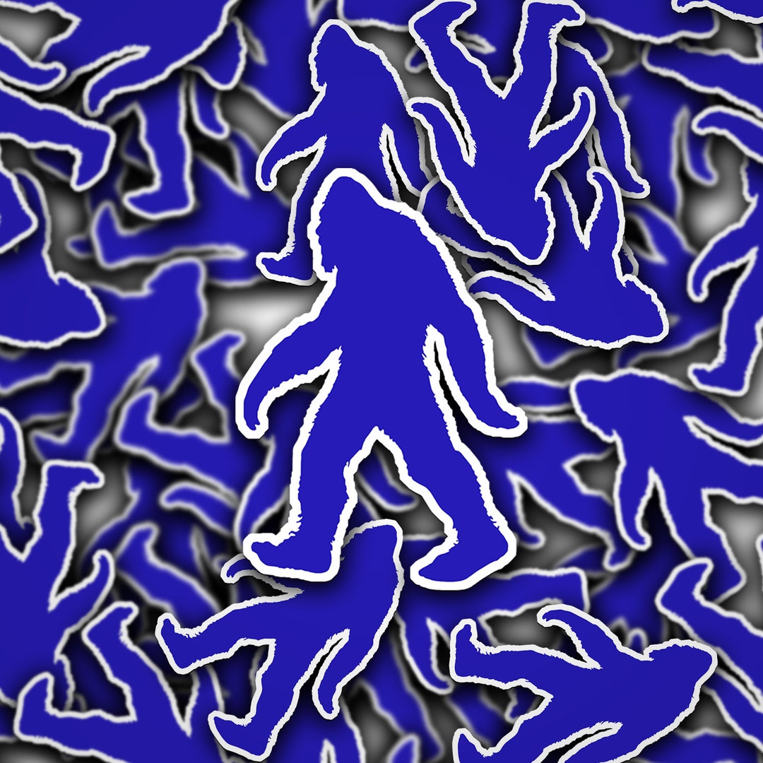 Bigfoot Silhouette Vinyl Sticker in Blue - Add a Touch of Bigfoot Charm ...