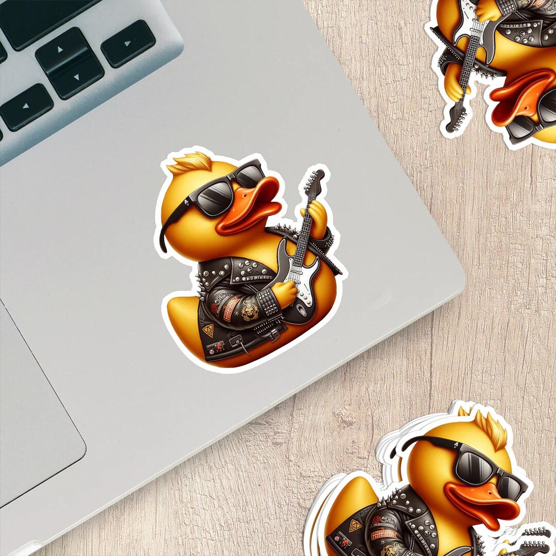 Rocker Rubber Duck Vinyl Sticker - Etsy