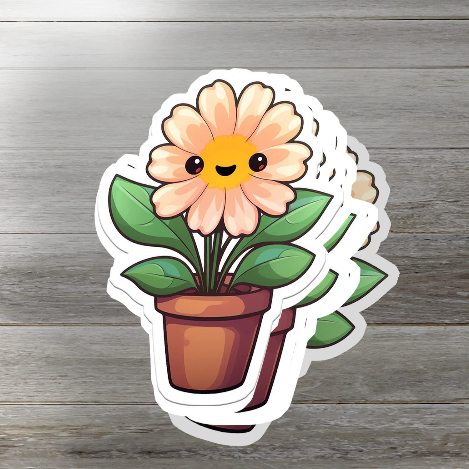 Charming Flower Vinyl Sticker - Blossom Your World With Delight - Etsy