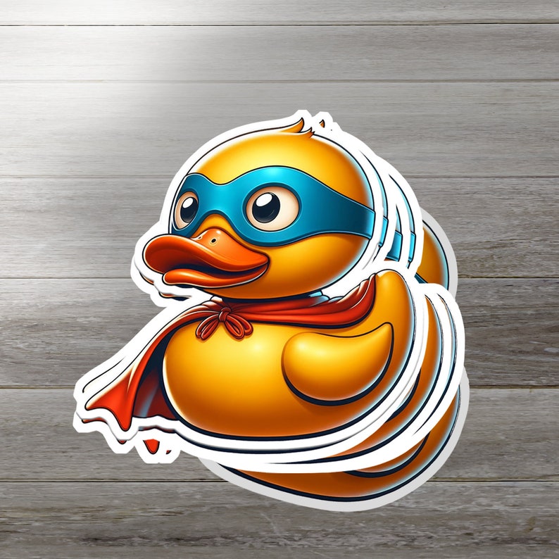 Super Hero Rubber Duck Vinyl Sticker - Etsy