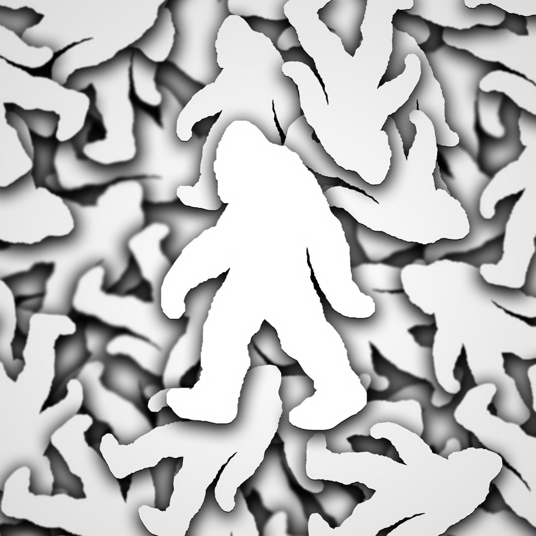 Bigfoot Silhouette Vinyl Sticker in White - Add a Touch of Bigfoot ...