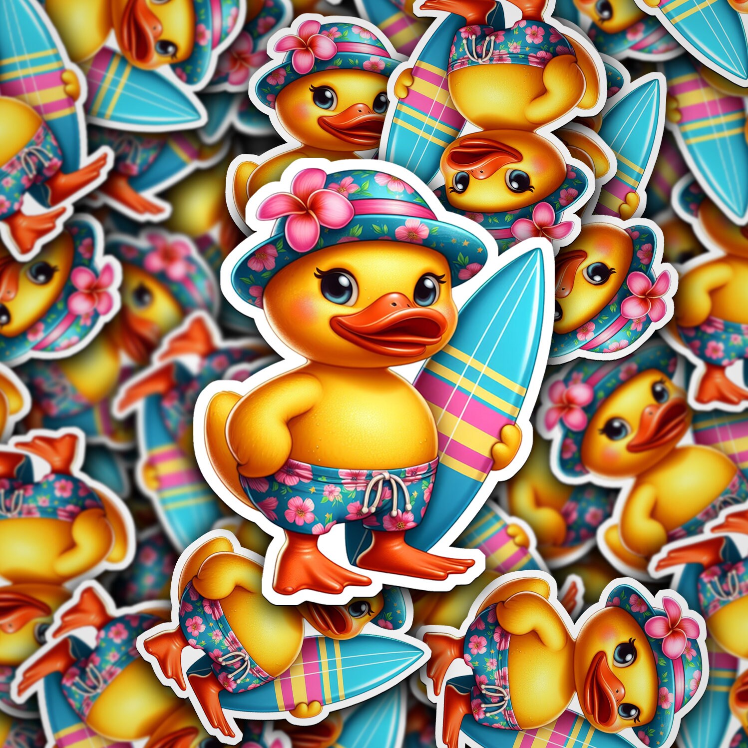 Surfer Rubber Duck Vinyl Sticker - Etsy