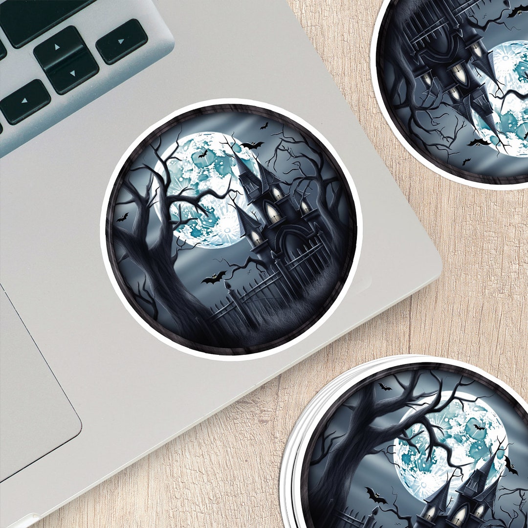 Haunted House Vinyl Sticker - Unveil the Mystery on Your Gear - Etsy
