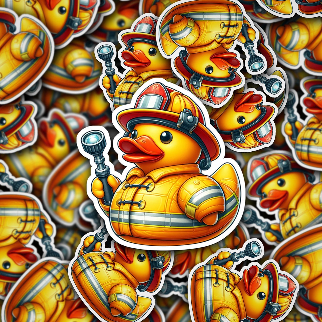 Firefighter Rubber Duck Vinyl Sticker - Etsy