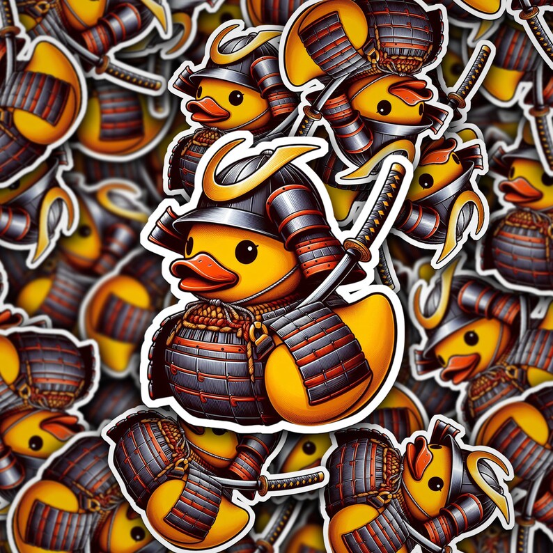 Samurai Rubber Duck Vinyl Sticker - Etsy