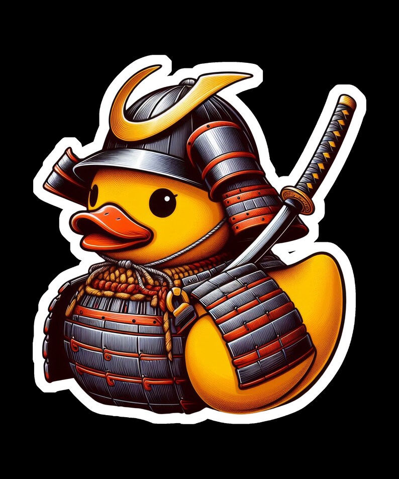 Samurai Rubber Duck Vinyl Sticker - Etsy