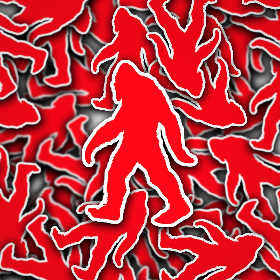Bigfoot Silhouette Vinyl Sticker in Red - Add a Touch of Bigfoot Charm ...