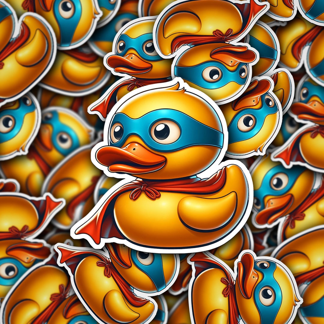 Super Hero Rubber Duck Vinyl Sticker - Etsy