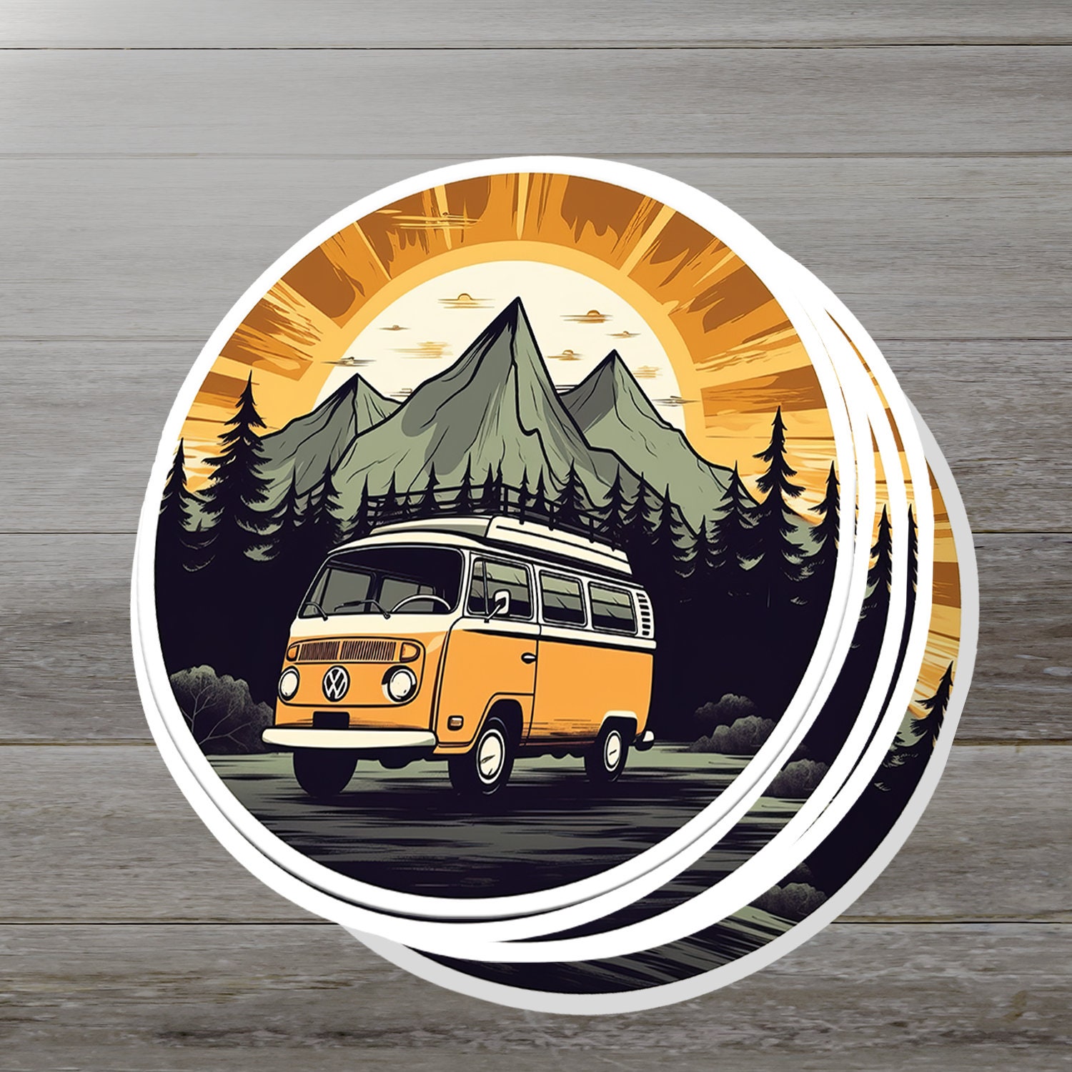 VW Bus Vinyl Sticker Embrace the Spirit of Vintage Adventure - Etsy
