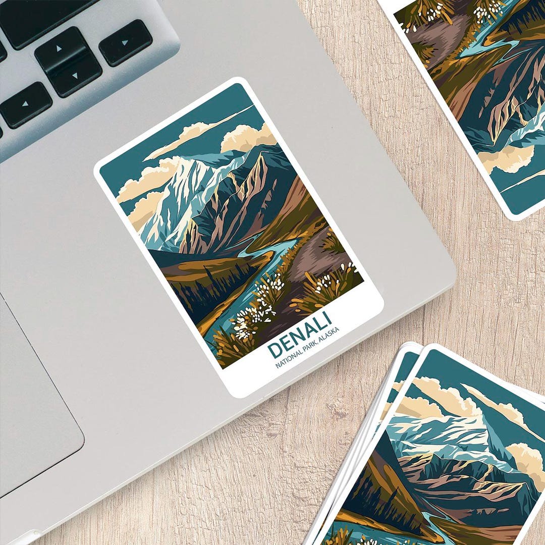 Denali National Park Sticker – Weatherproof Vinyl for Laptops, Water ...