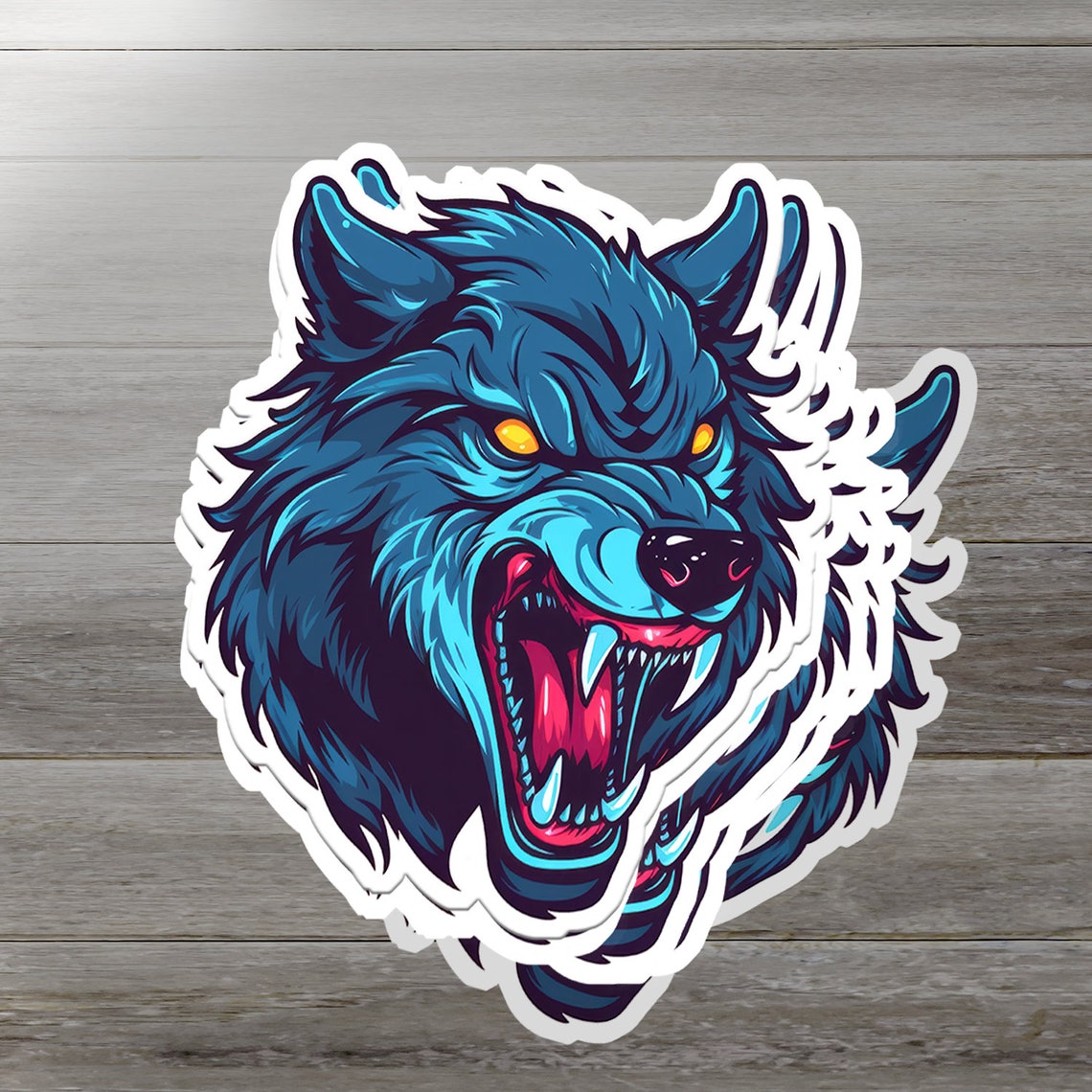 Mystical Wolf Vinyl Sticker Embrace the Spirit of the Wild - Etsy
