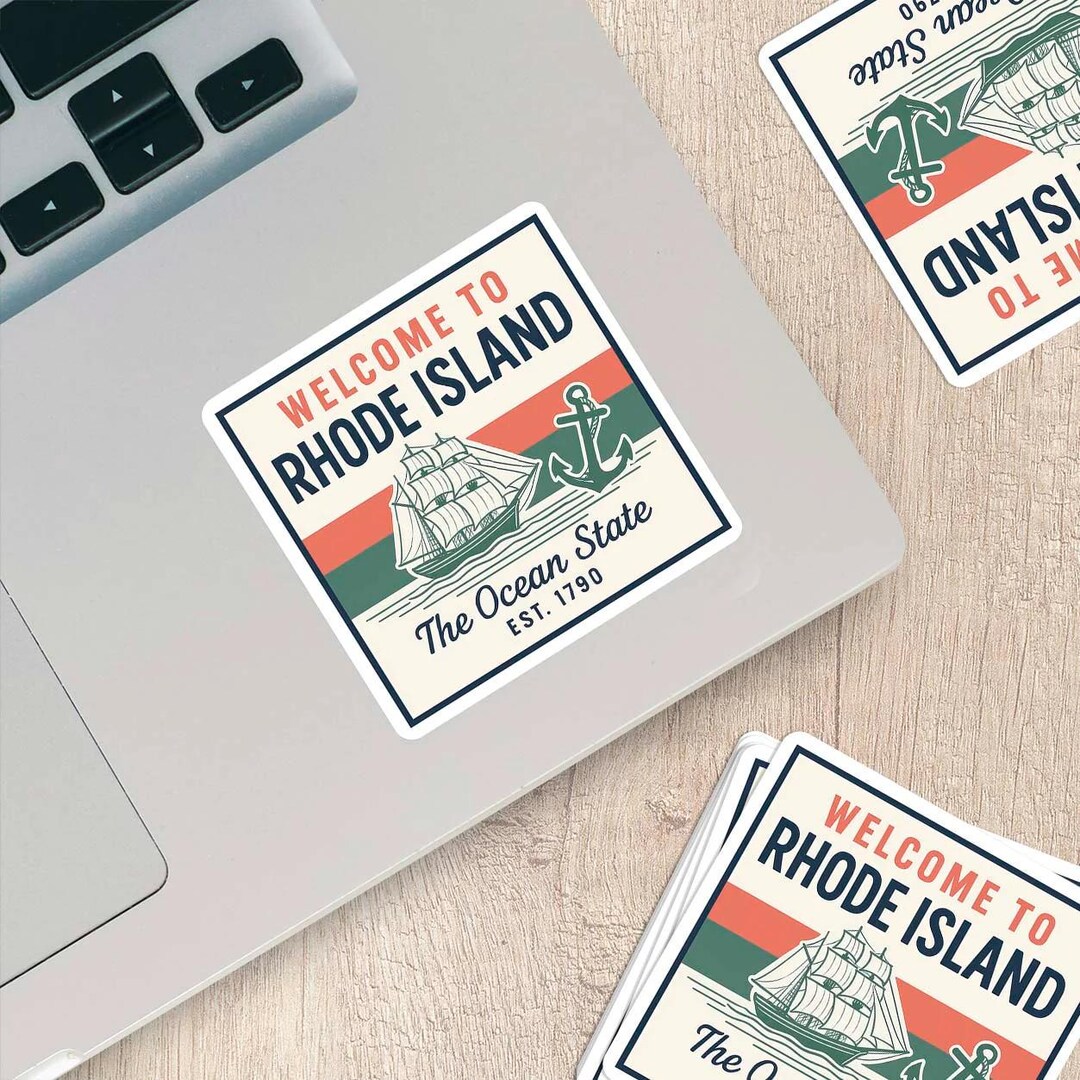 Welcome to Rhode Island Vinyl Sticker - Vintage State Travel Decal - Etsy