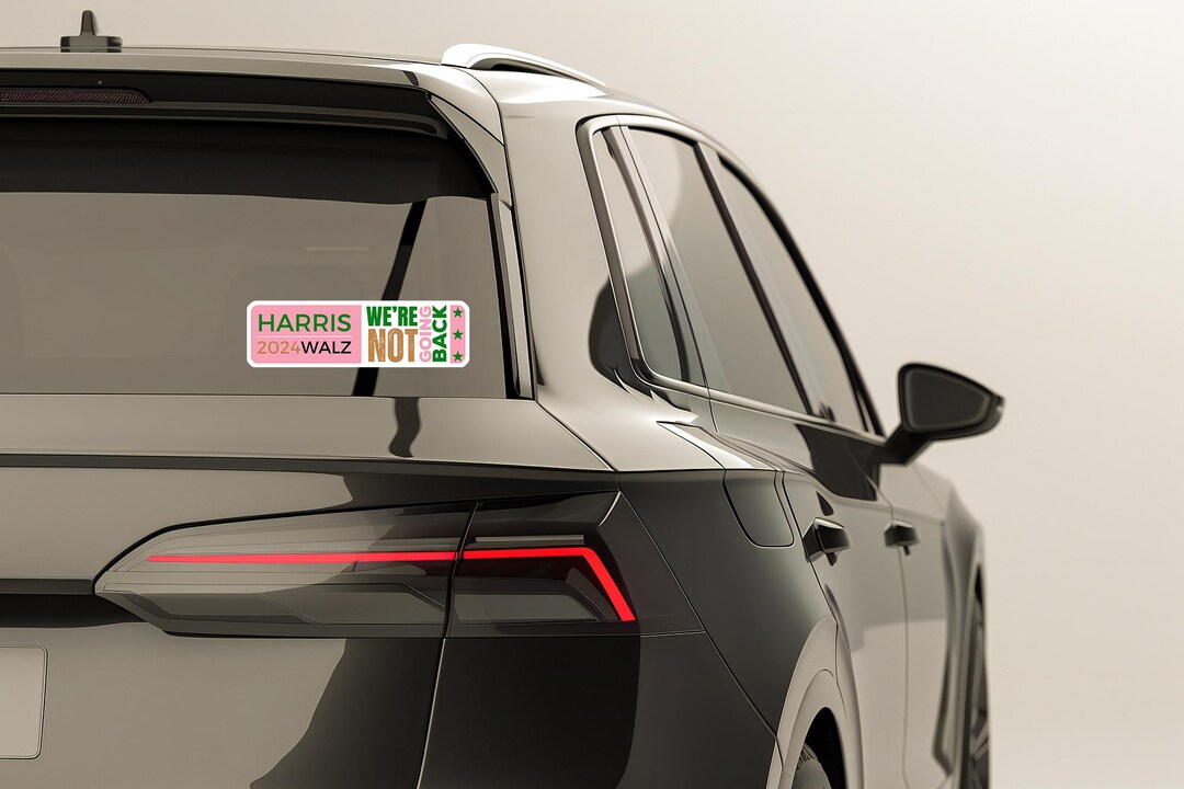 Harris Walz 2024 Vinyl Bumper Sticker AKA Colors We're Not Going Back ...