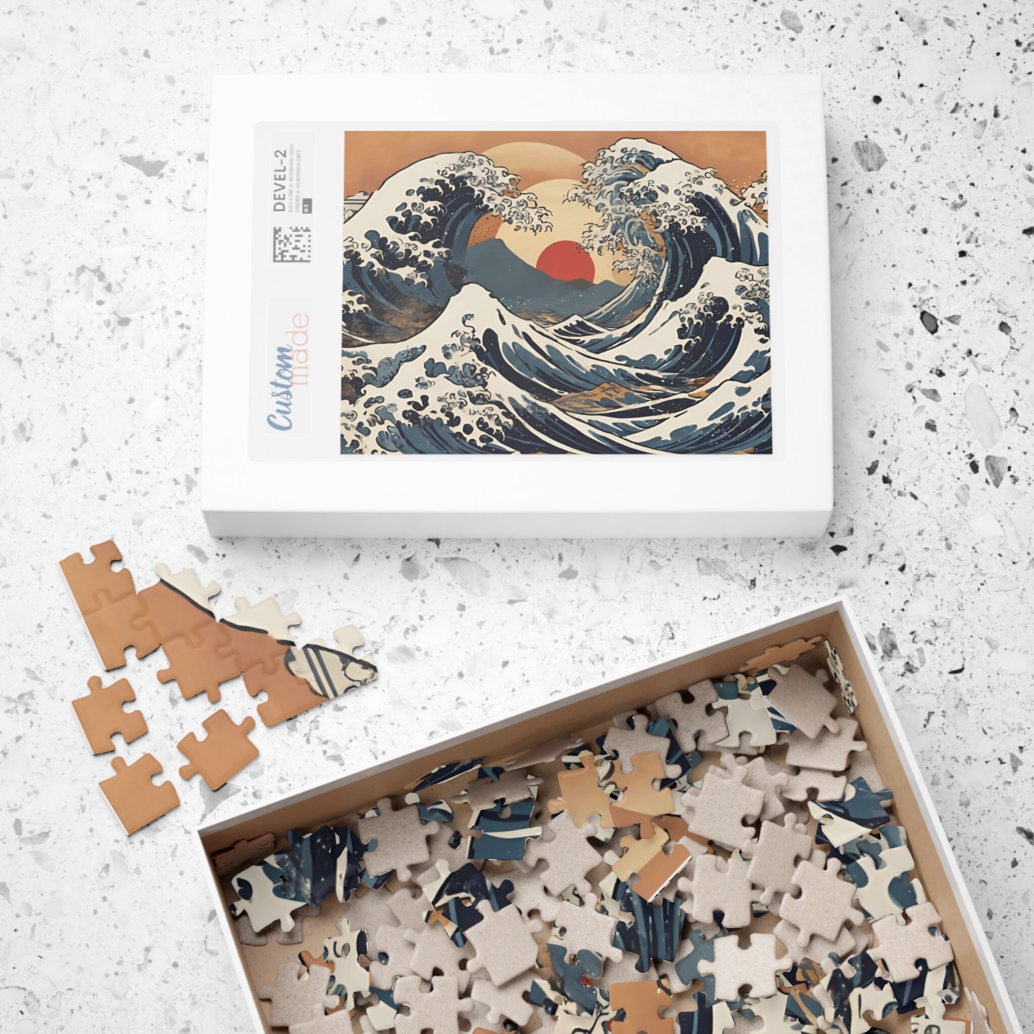 Ukiyo-e Big Wave Puzzle, Japanese Ukiyo-e Style Puzzle, Japanese Puzzle ...
