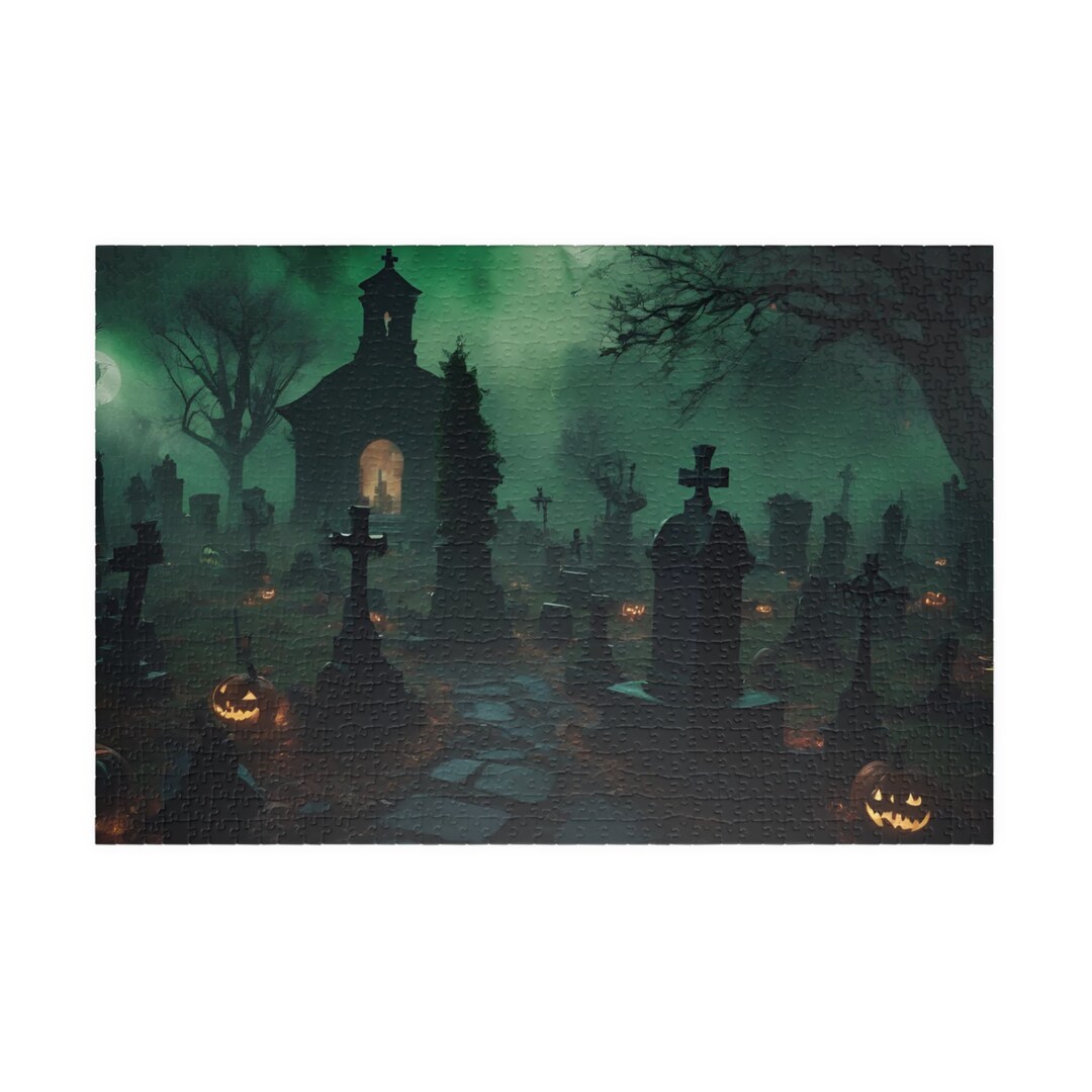 Graveyard Puzzle, Spooky Puzzle, Halloween Puzzle, Pumpkin Puzzle ...