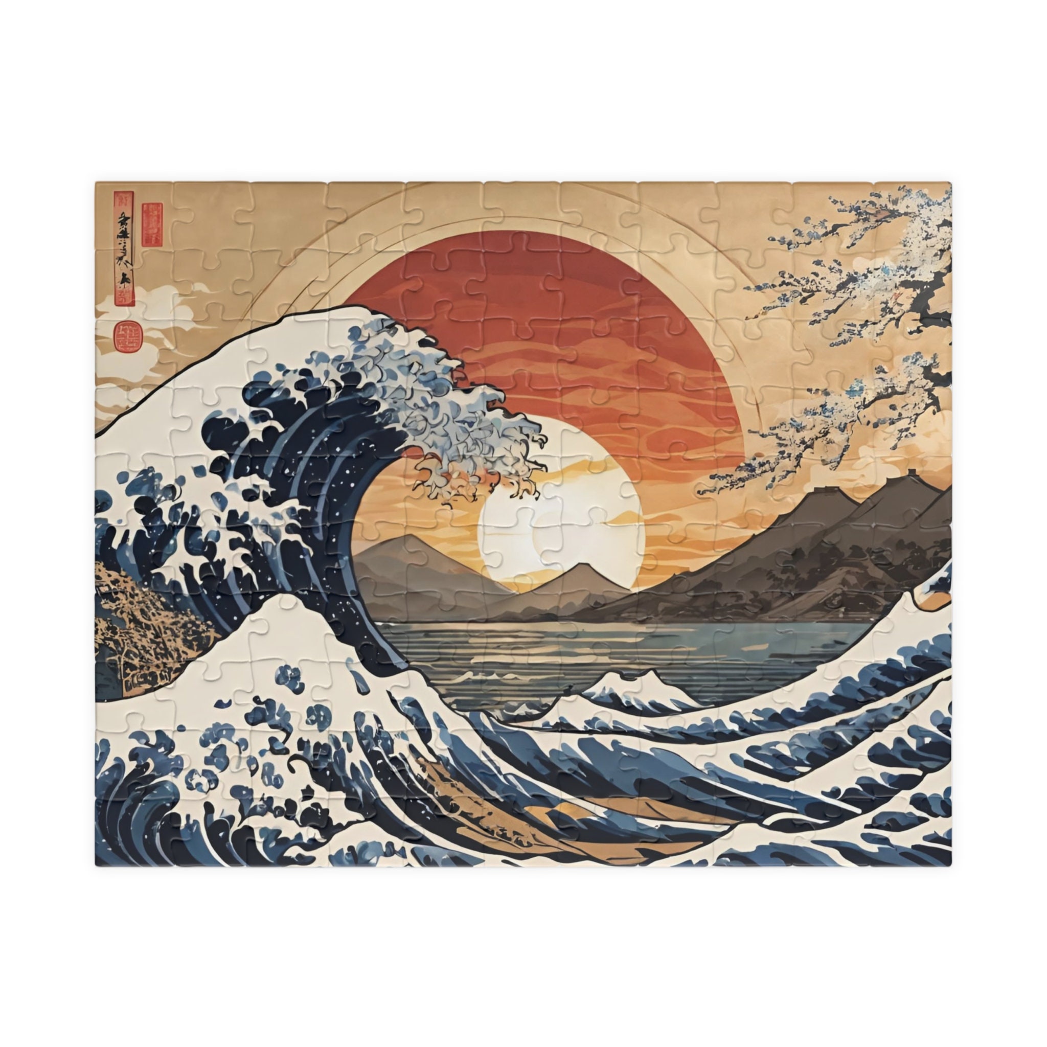 Ukiyo-e Big Wave Puzzle, Ukiyo-e Japanese Style Puzzle, Asian Style Puzzle, Sunset, Gift for Him ...