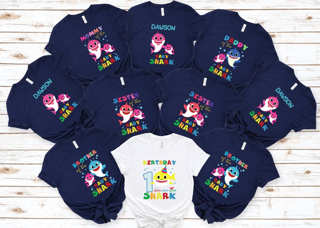Personalized Baby Shark Birthday Family Shirt, Funny Family Matching ...