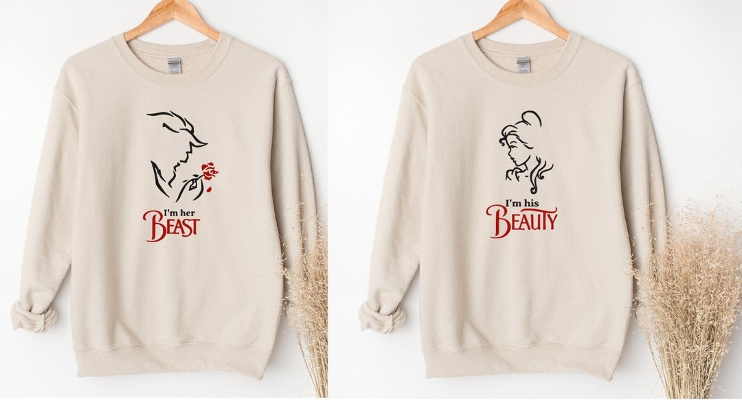 Her Beast His Beauty Disney Couple Sweatshirt Matching Disney Hoodie ...
