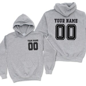 CUSTOMIZED Sports Sweatshirts - Hoodie (name & Number), Sports Team ...