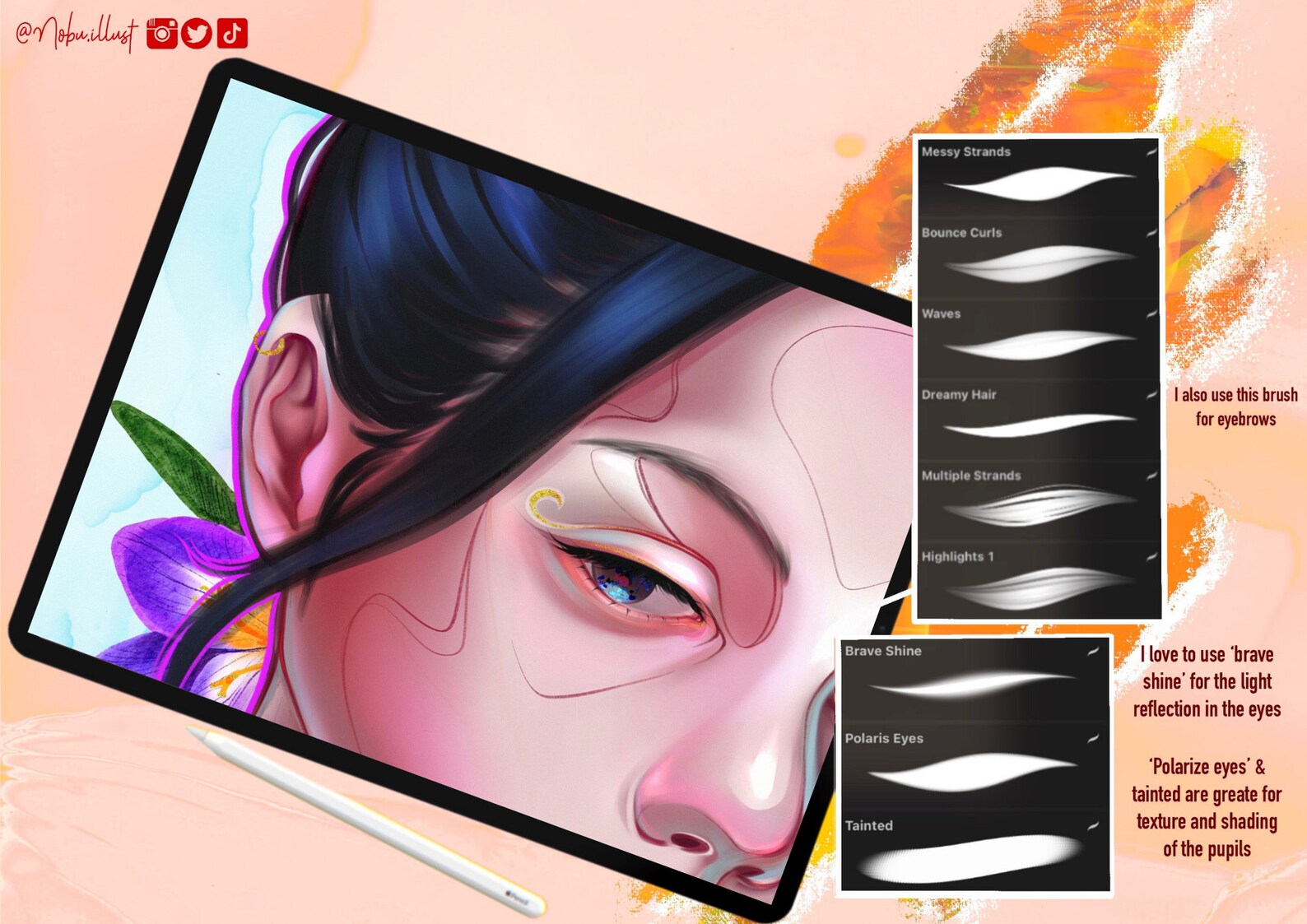 26 Dreamy Portrait Brushes | Procreate Digital Brush Set - Etsy