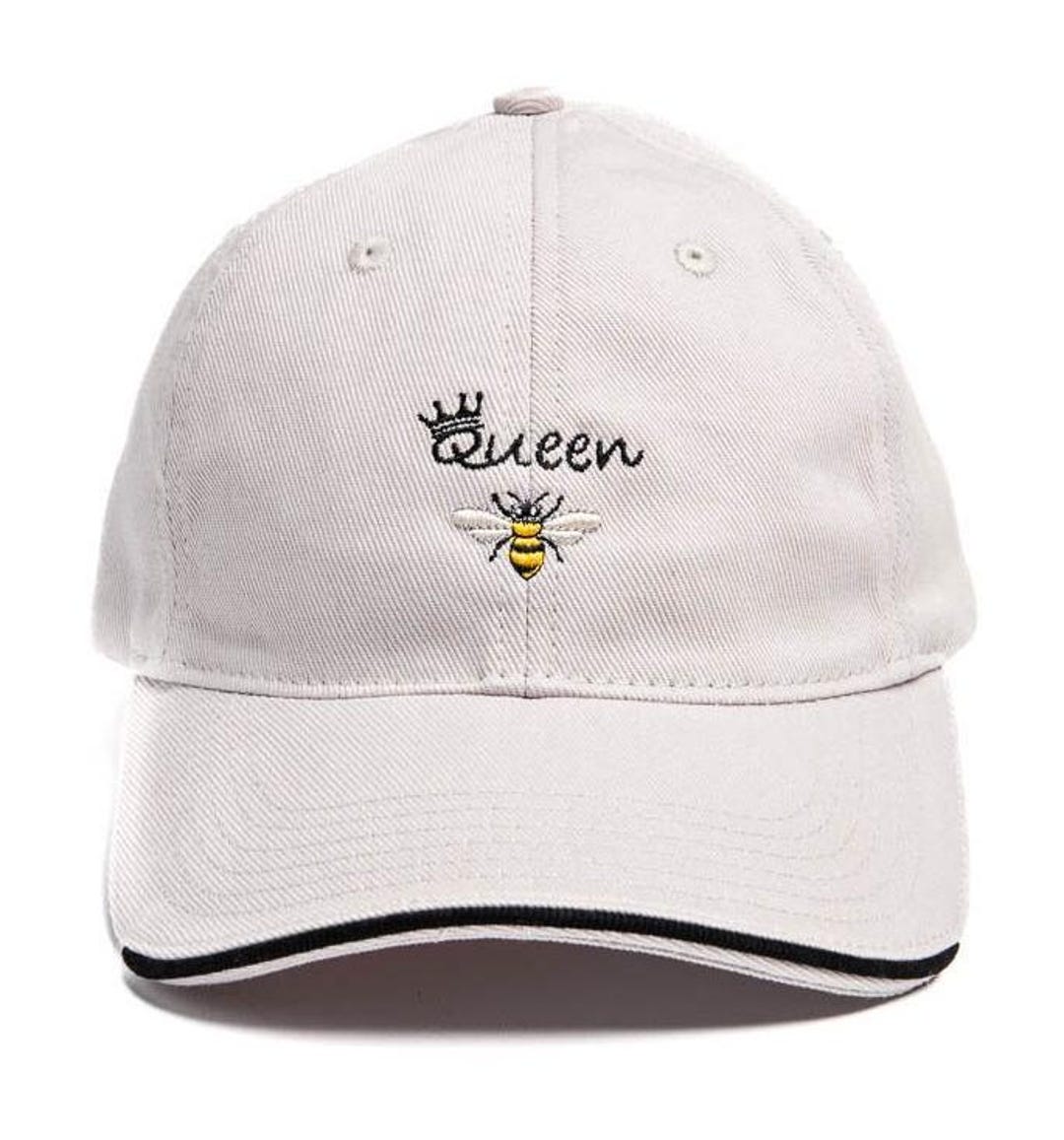 Queen Bee Hat – Gray Embroidered Baseball Cap for Women – Cute Adjustable Crown Hat – Unique ...