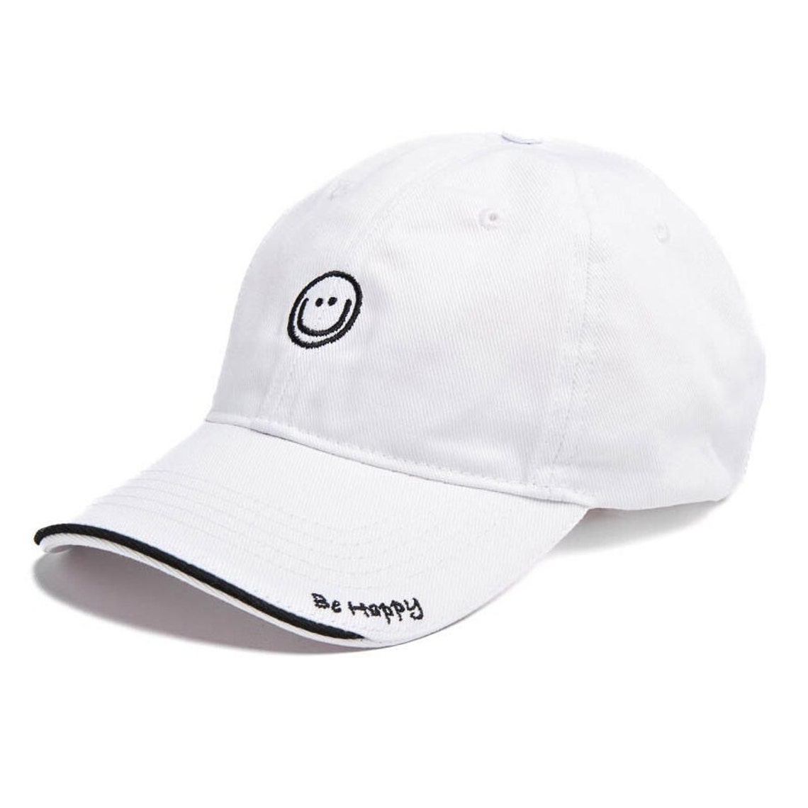 Embroidered Smiley Face Baseball Hat, Happy Face Dad Cap, Cute Sayings ...