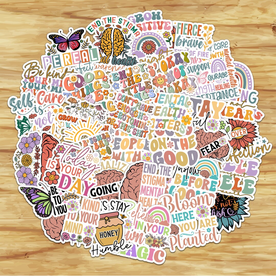 50 Pcs Mental Health Stickers, Affirmation Sticker,anxiety Depression ...
