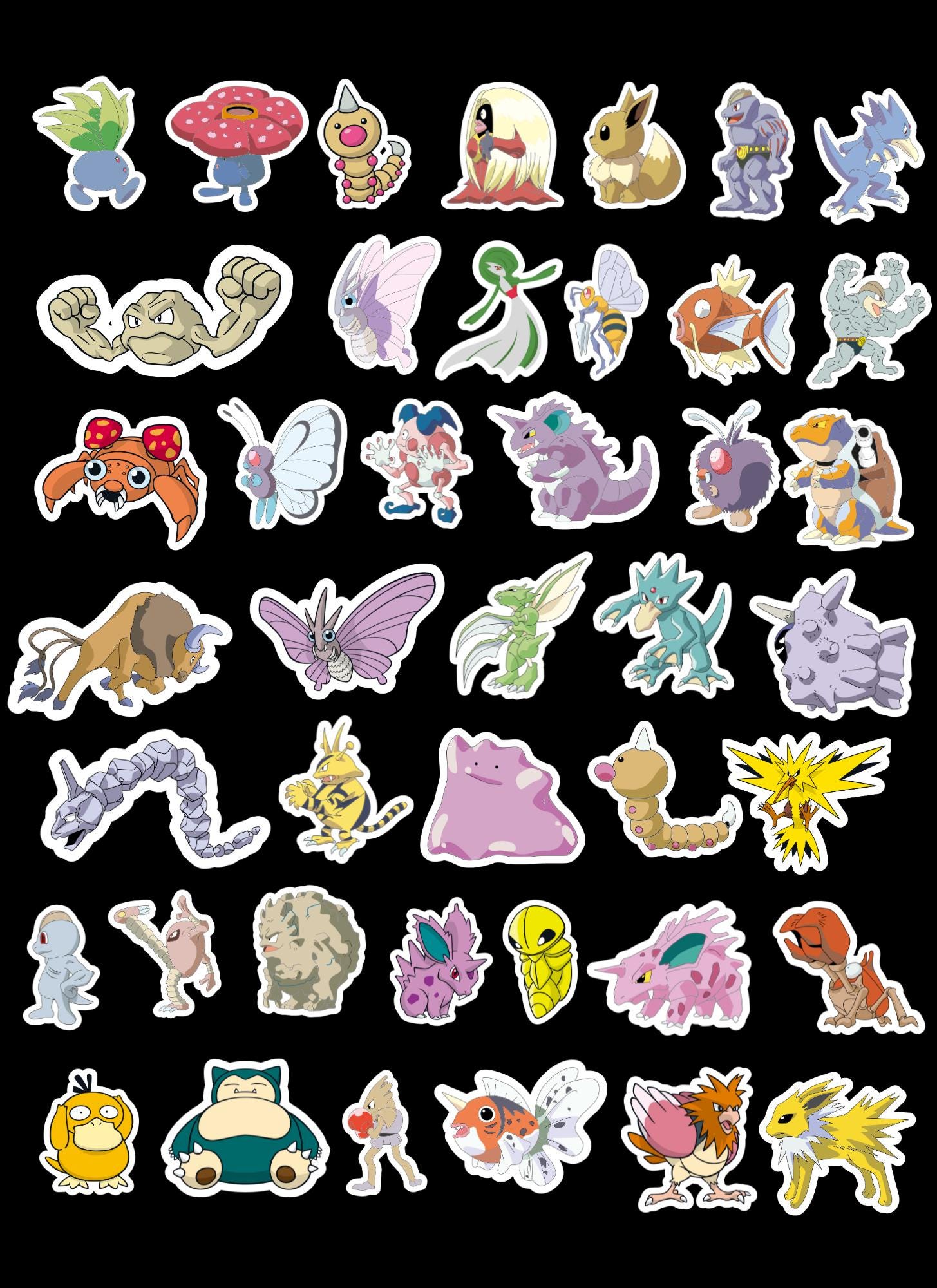 220 Pcs Mini Cute Poke Sticker Pack Anime Gaming Stickers | Scrapbook ...