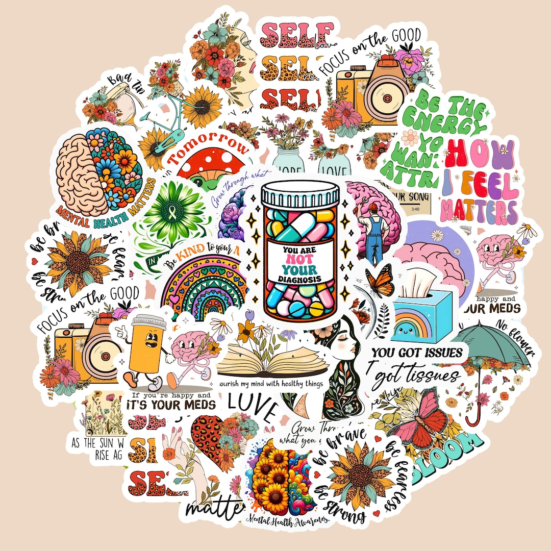 51 Pcs Mental Health Matters Sticker, Affirmation Sticker,anxiety ...
