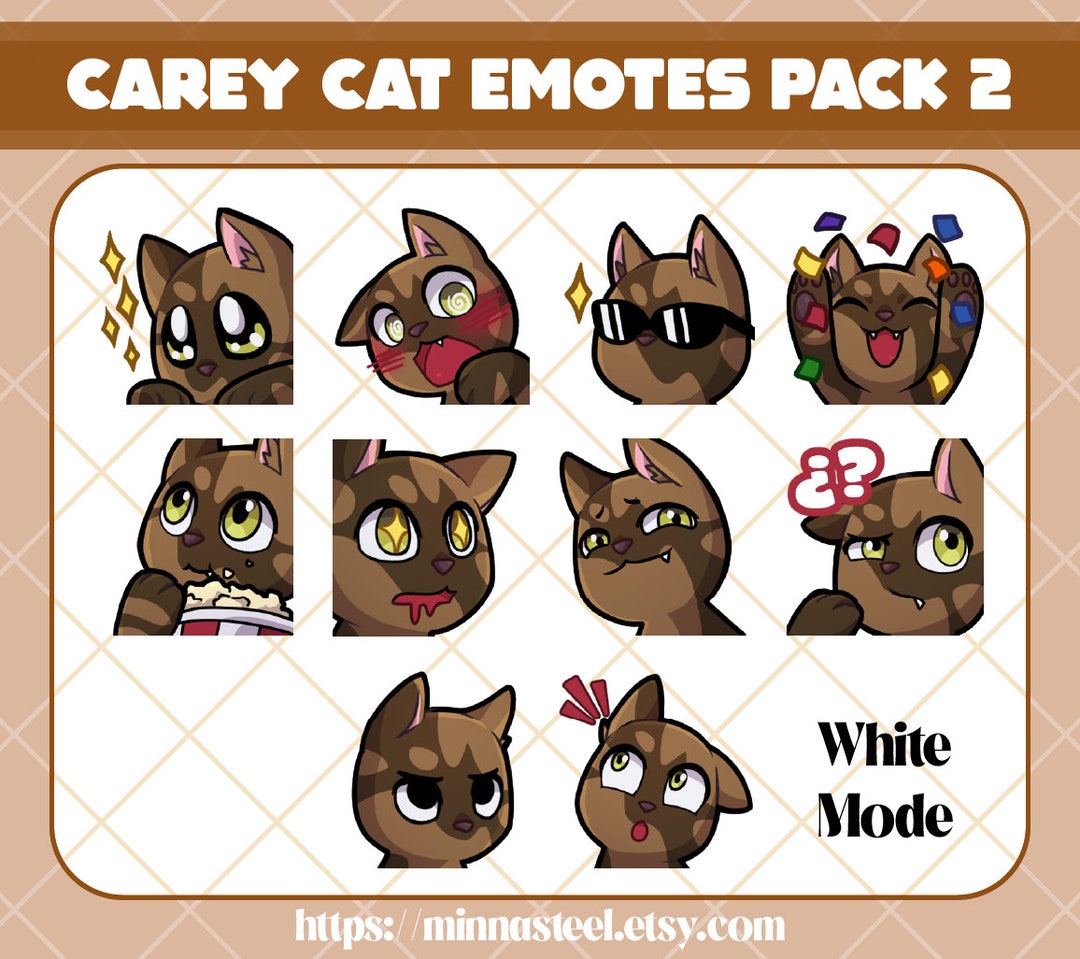 Twitch Emote Carey Cat Chibi Pack 2 - Etsy