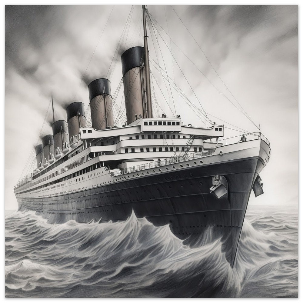 Titanic Ship Pencil Drawing