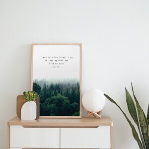 Forest Quote Digital Poster - Inspirational Wall Decor, Mystical Forest ...
