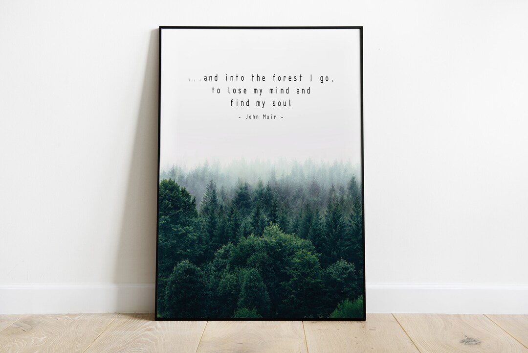 Forest Quote Digital Poster - Inspirational Wall Decor, Mystical Forest ...