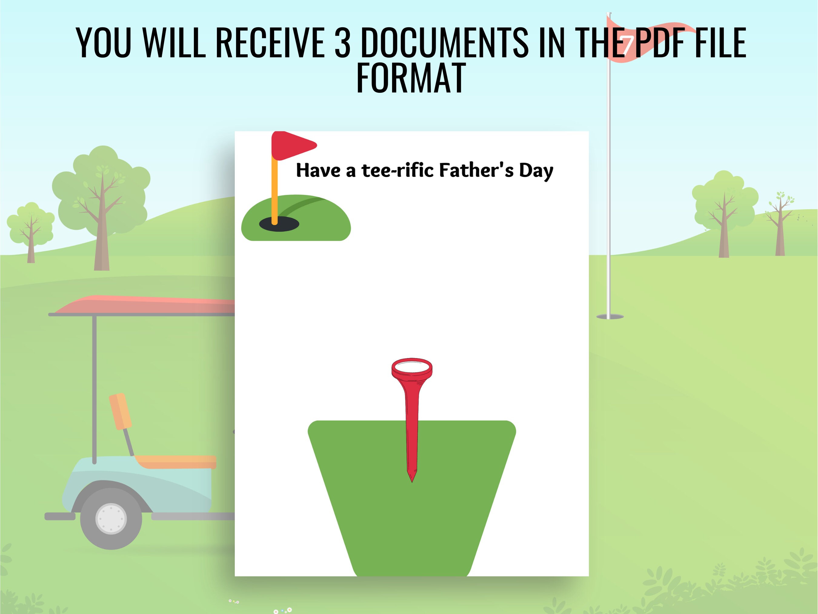 Golf Themed Father's Day Handprint Craft, Printable, Instant Download ...