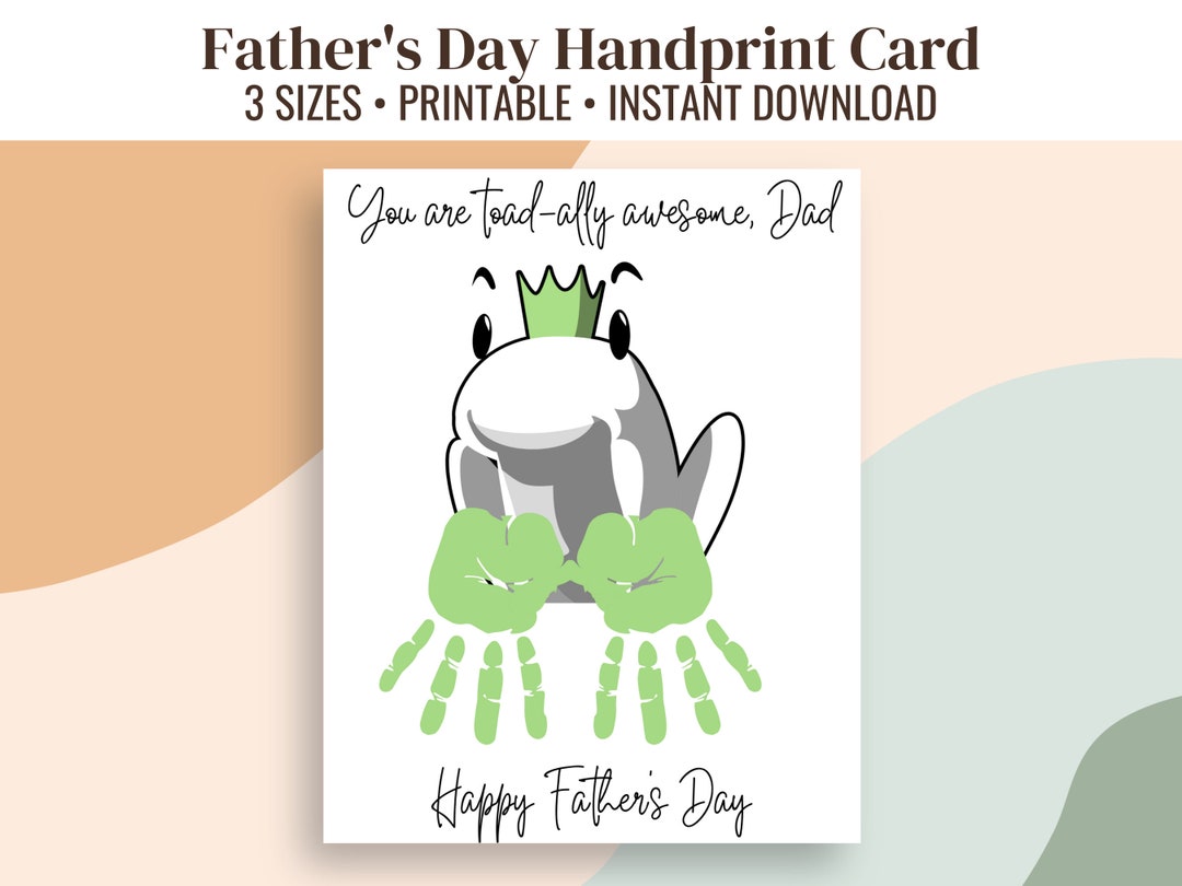 Toad-ally Awesome Father's Day Handprint Craft, Printable, Instant ...