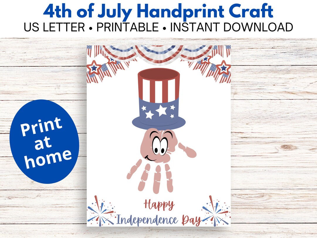 4th of July Uncle Sam Handprint Craft Independence Day Fourth of July ...