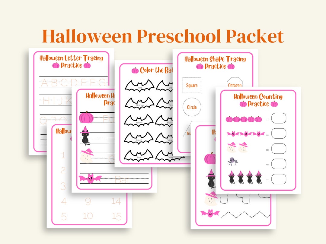 Halloween Preschool Packet, Halloween Homeschool Printable, Montessori ...