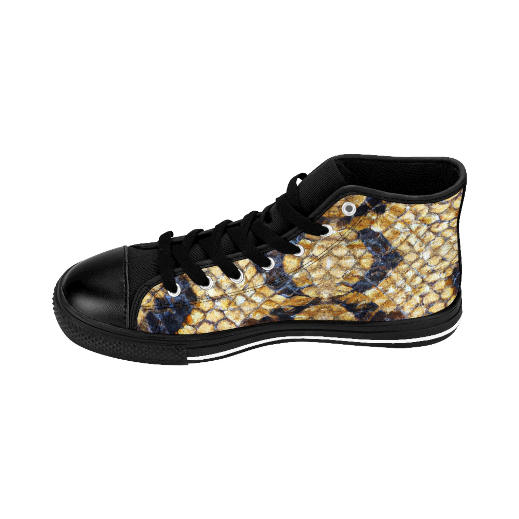 Stylish Viper Snakeskin High Top Sneakers, Reptile Print Shoes, Bold ...
