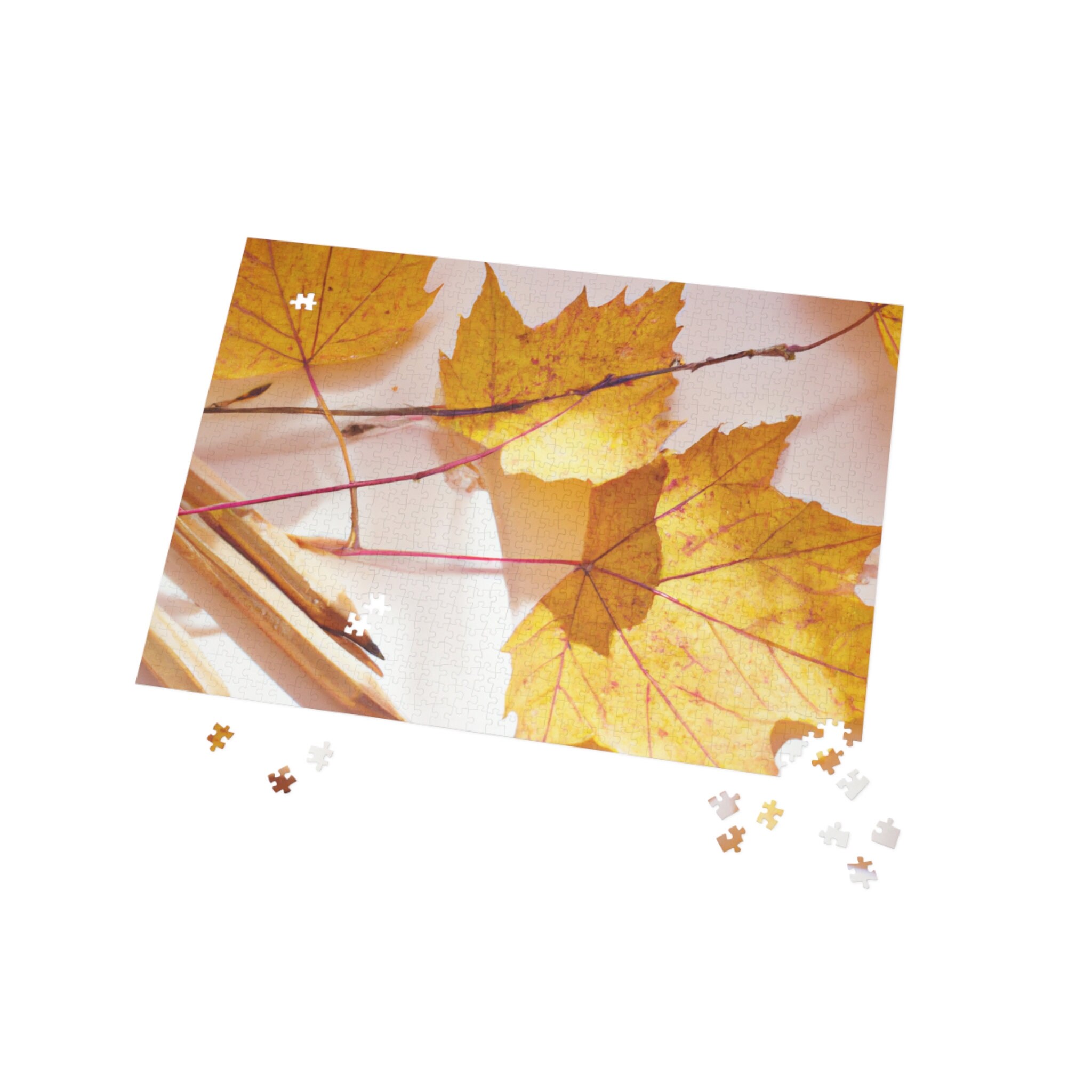 Golden Fall Leaves Puzzle Autumn Jigsaw Vibrant Colors - Etsy